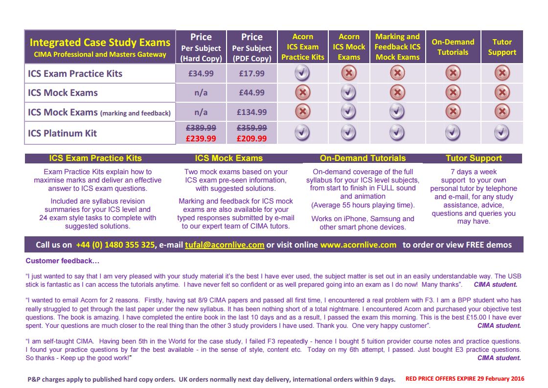 Acorn CIMA Materials – Exclusive 10% Discount! – The CIMA Student
