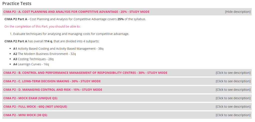 CIMA Mock Exams: The Practice Tests Academy – The CIMA Student